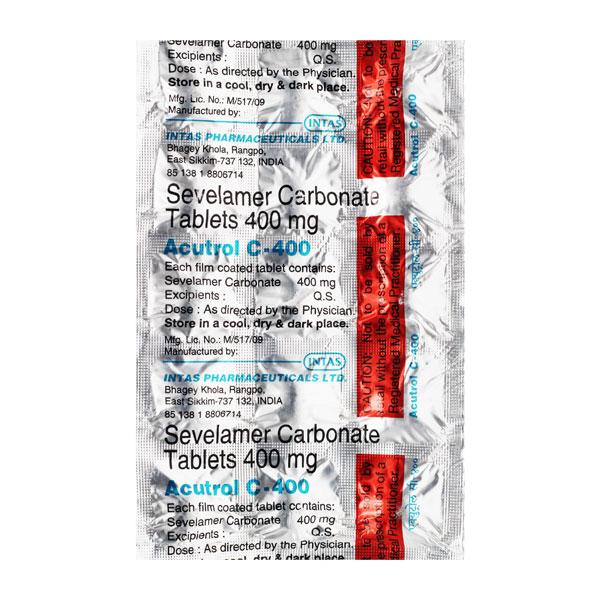 Acutrol C 400mg Tablet 15'S Price, Uses, Side effects, Substitutes ...
