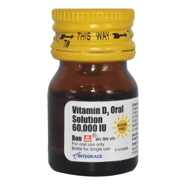 Buy BON DK Shot 60000IU Sugar Free Oral Solution 5ml Online at Upto 25% OFF | Netmeds