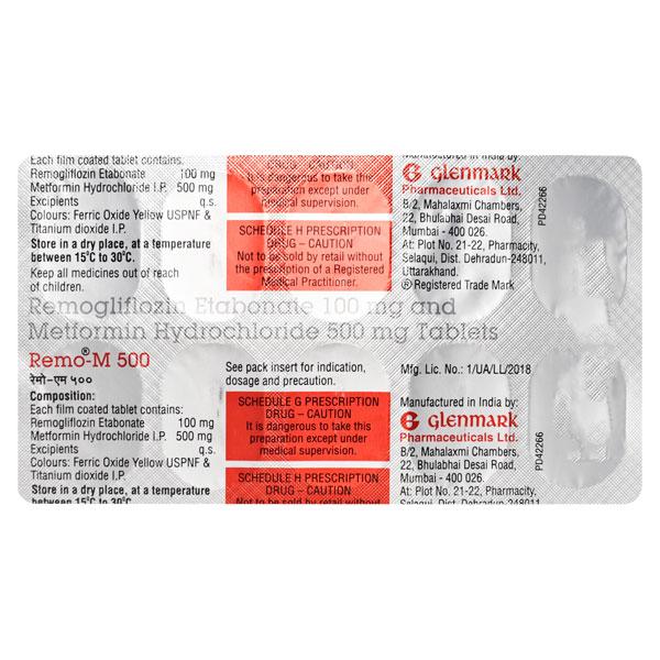 REMO M 500mg Tablet 10's : Price, Uses, Side Effects | Netmeds