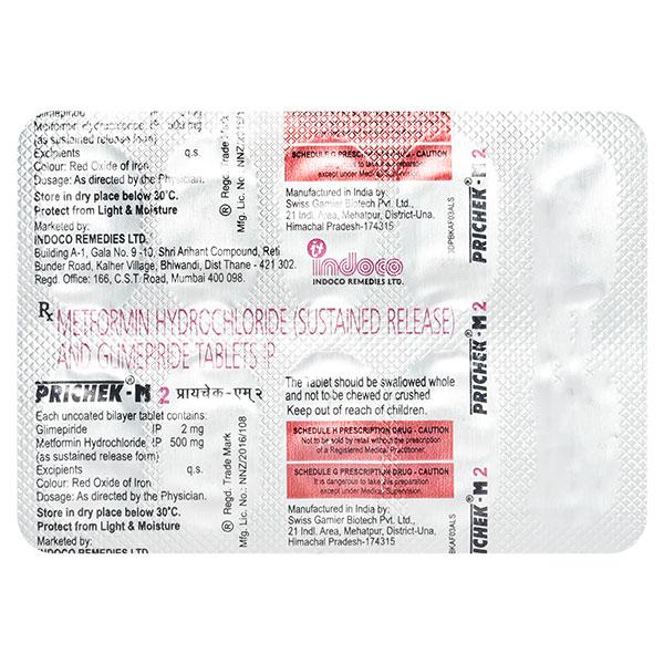 Prichek M 2mg Tablet 10'S : Price, Uses, Side Effects | Netmeds
