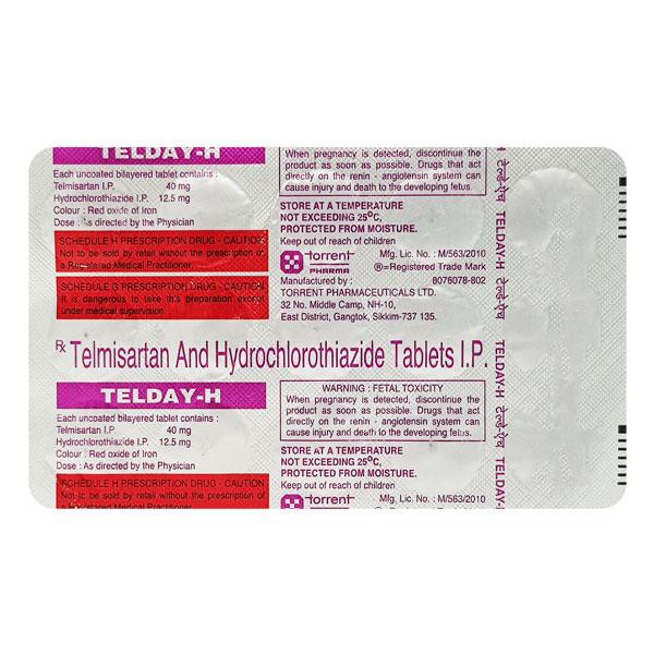 TELDAY H Tablet 15's : Price, Uses, Side Effects | Netmeds