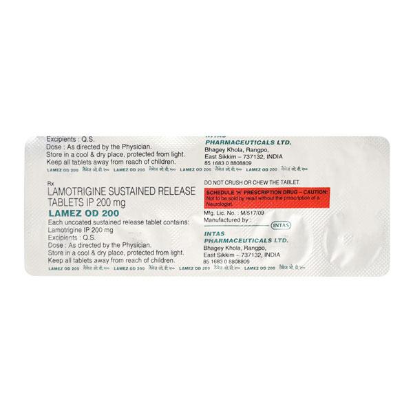 Lamez OD 200mg Tablet 10'S Price, Uses, Side effects, Substitutes | Netmeds