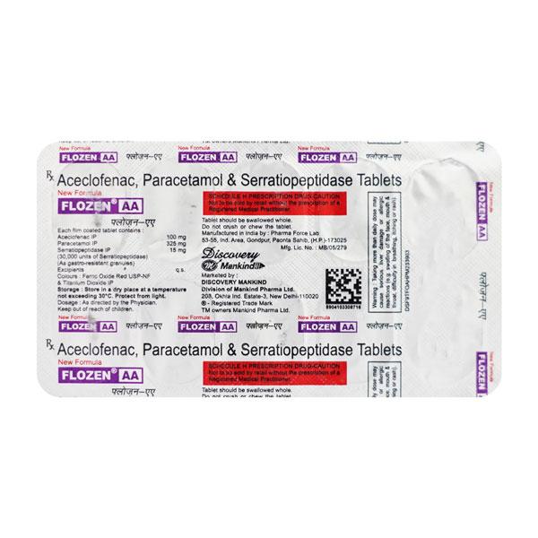 Flozen AA Tablet 10'S : Price, Uses, Side Effects | Netmeds