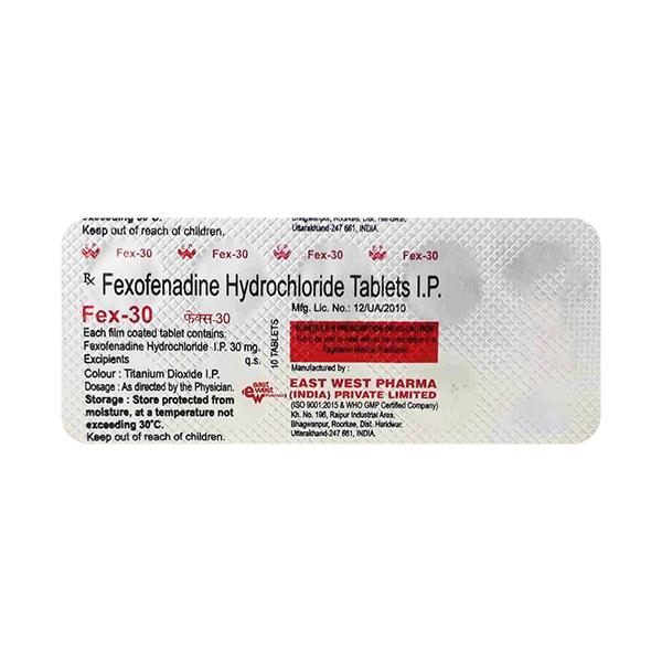 FEX 30mg Tablet 10'S Price, Uses, Side effects, Substitutes | Netmeds