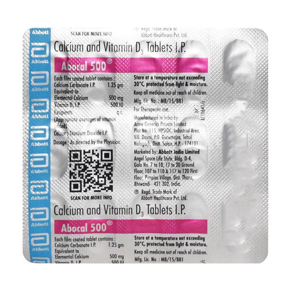 Abocal 500mg Tablet 15'S : Price, Uses, Side Effects | Netmeds