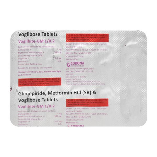 Voglibite GM 1/0.2 Tablet 10'S : Price, Uses, Side Effects | Netmeds