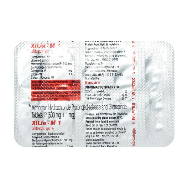 Xilia M 1mg Tablet 10'S : Price, Uses, Side Effects | Netmeds