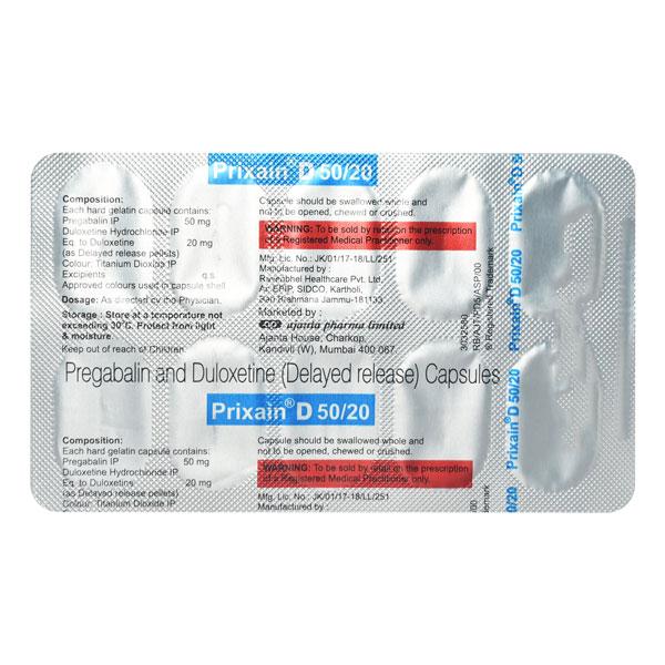 Buy PRIXAIN D 50/20 Capsule 10's Online at Upto 25% OFF | Netmeds