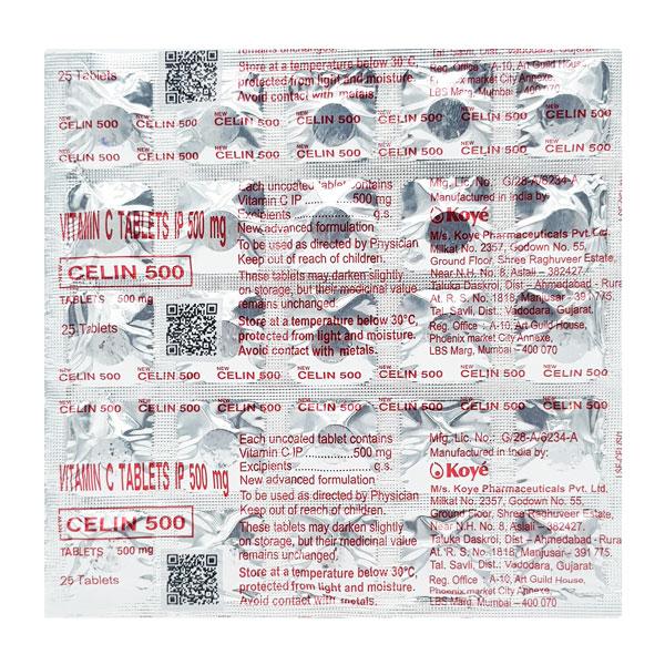 CELIN NEW 500mg Tablet 25's : Price, Uses, Side Effects | Netmeds