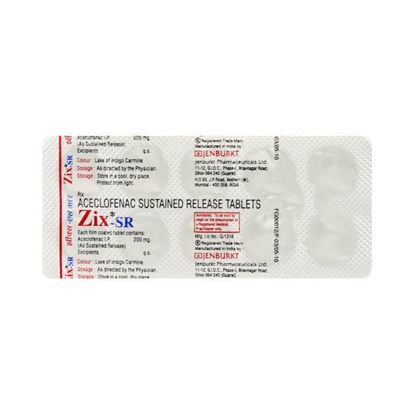 ZIX SR 200mg Tablet 10'S Price, Uses, Side effects, Substitutes | Netmeds