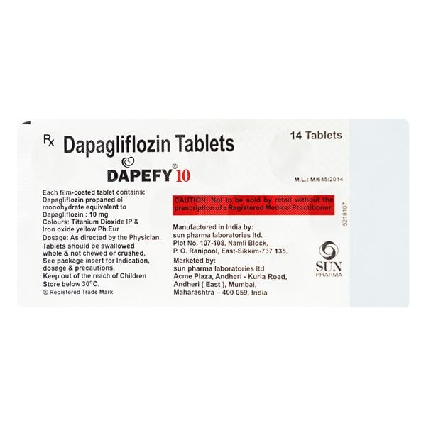 DAPEFY 10 Tablet 14's : Price, Uses, Side Effects | Netmeds