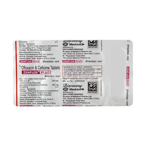 Buy Zenflox Plus 200mg Tablet 10'S Online at Upto 25% OFF | Netmeds