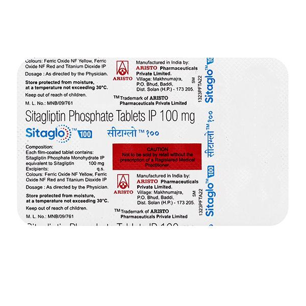 Buy SITAGLO 100 Tablet 15's Online at Upto 25% OFF | Netmeds