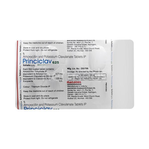 Buy Princiclav 625mg Tablet 10'S Online at Upto 25% OFF | Netmeds