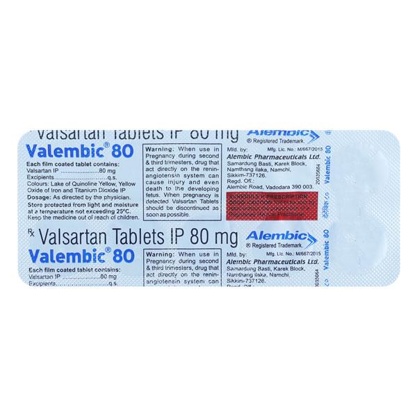Valembic 80mg Tablet 10'S : Price, Uses, Side Effects | Netmeds