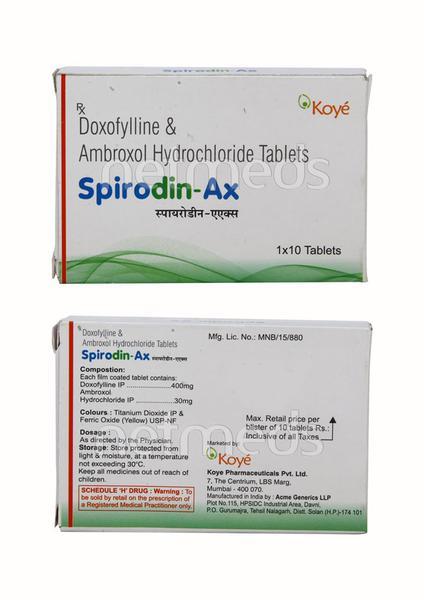 Buy Spirodin AX Tablet 10'S Online at Upto 25% OFF | Netmeds