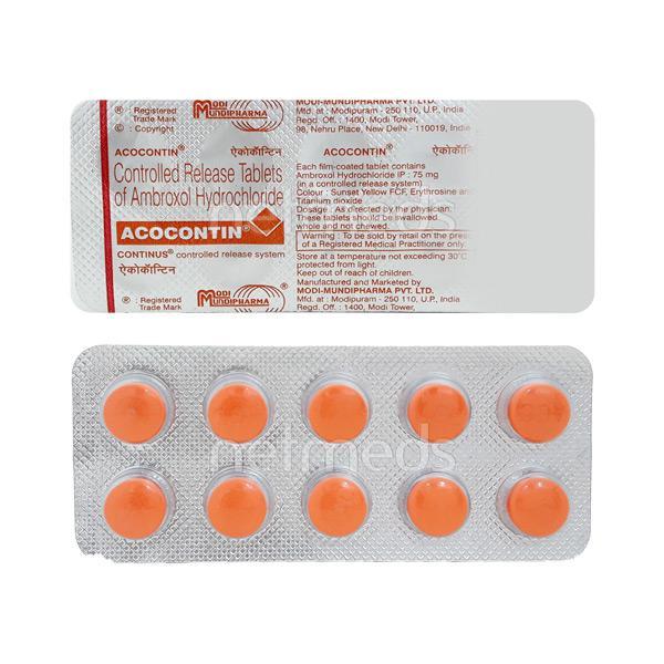 Acocontin 75mg Tablet 10'S Price, Uses, Side effects, Substitutes | Netmeds