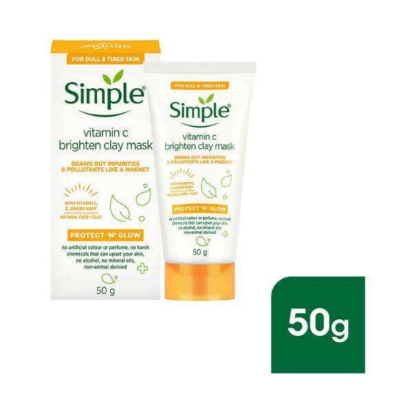 Buy Simple Protect N Glow Vitamin C Brighten Clay Mask 50 gm Online at ...