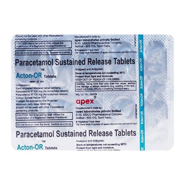 Acton OR Tablet 10'S : Uses, Side Effects, Price | Netmeds