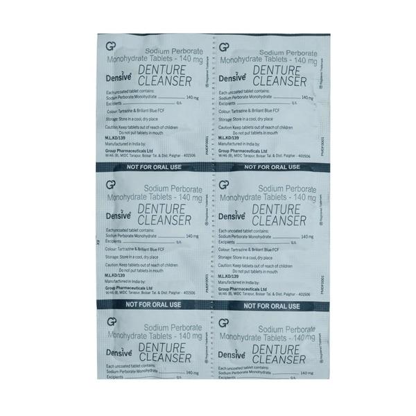Buy DENSIVE DENTURE CLEANSER Tablet 6's Online at Upto 25% OFF | Netmeds