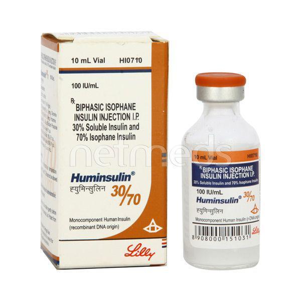 Huminsulin 30/70 100IU Injection 1X10ml : Price, Uses, Side Effects ...