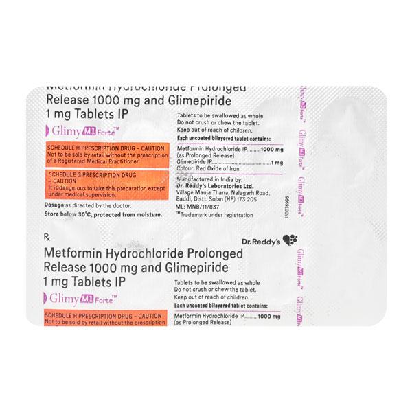 Glimy M1 Forte Tablet 10'S : Price, Uses, Side Effects | Netmeds