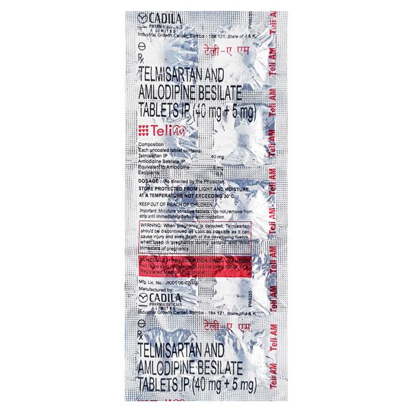 Teli AM 40mg Tablet 10'S : Price, Uses, Side Effects | Netmeds