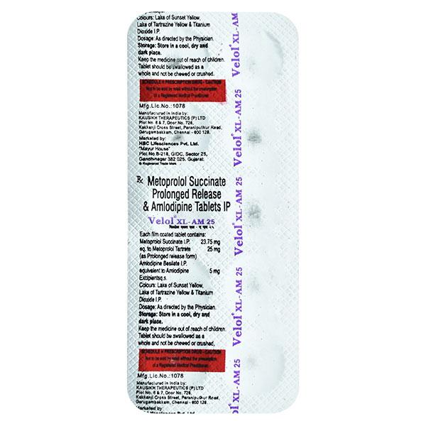 Buy Velol XL AM 25mg Tablet 10'S Online at Upto 25% OFF | Netmeds