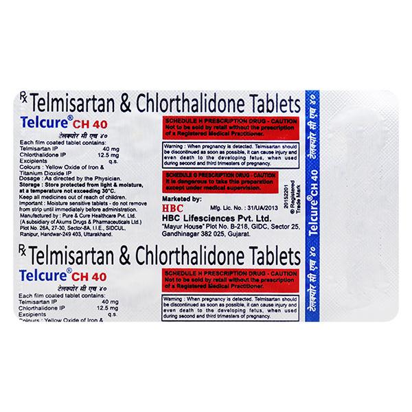 TELCURE CH 40 Tablet 15's Price, Uses, Side effects, Substitutes | Netmeds