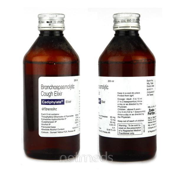 Cadiphylate Elixir 200ml Price, Uses, Side effects, Substitutes | Netmeds