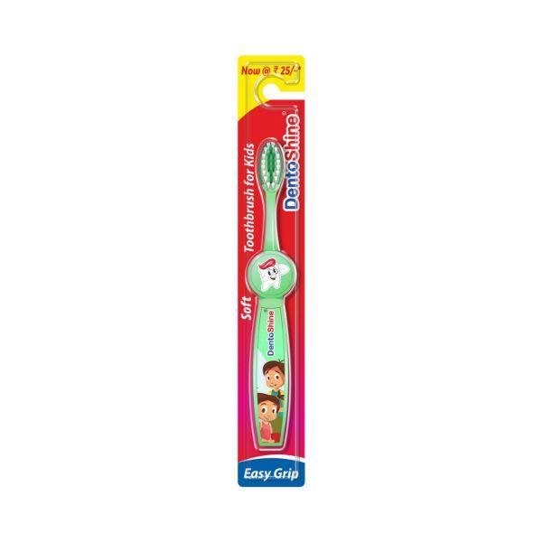 Buy Dentoshine Easy Grip Toothbrush for Kids Green 100 gm Online at ...