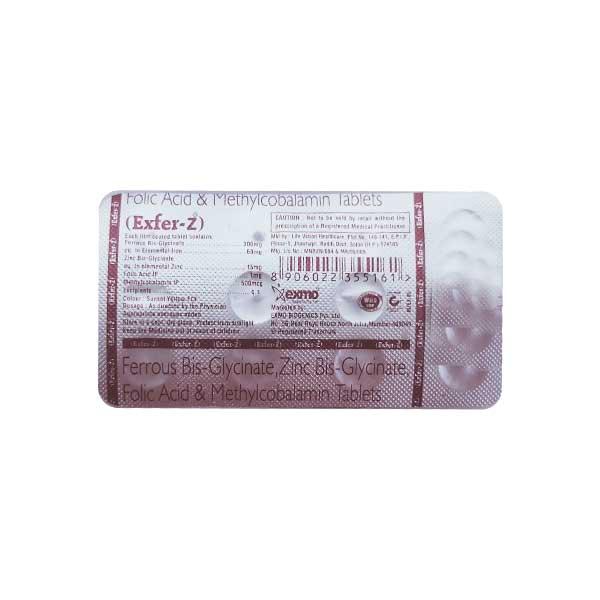 Buy EXFER Z Tablet 10's Online at Upto 25% OFF | Netmeds