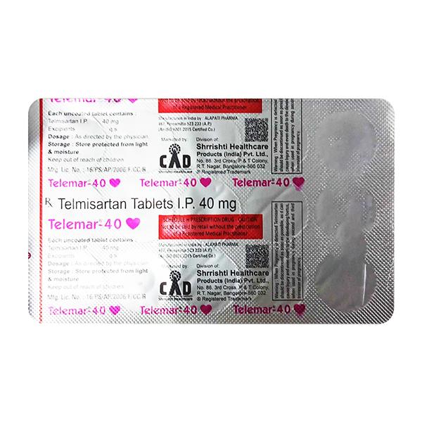 Buy TELEMAR 40 Tablet 15's Online at Upto 25% OFF | Netmeds