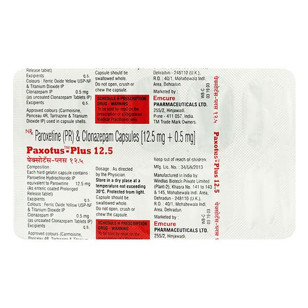 PAXOTUS PLUS 12.5 Capsule 10's - Price, Uses, Side Effects, and ...