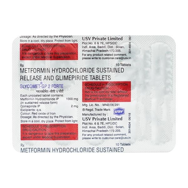 Glycomet Gp2 Forte Tablet 10'S - Price, Uses, Side Effects | Netmeds