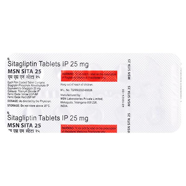 MSN SITA 25 Tablet 10's : Price, Uses, Side Effects | Netmeds