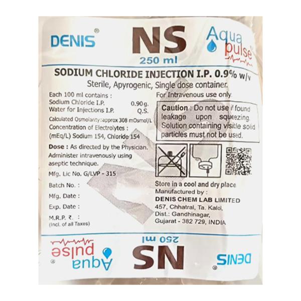 Buy NS(DENIS CHEM) Infusion 250ml Online at Upto 25% OFF | Netmeds