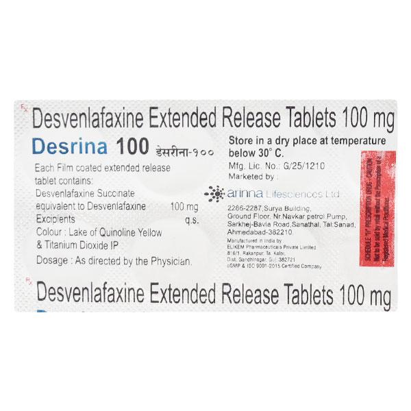 Desrina 100mg Tablet 10'S : Price, Uses, Side Effects | Netmeds