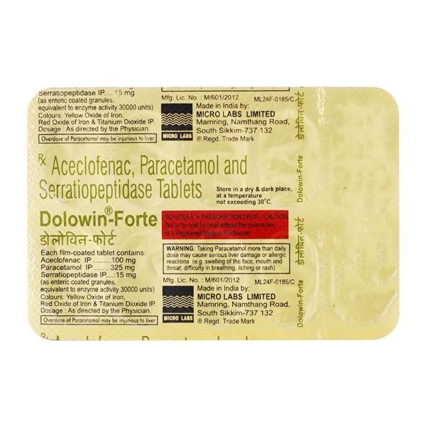 Dolowin Forte Tablet 10'S : Price, Uses, Side Effects | Netmeds