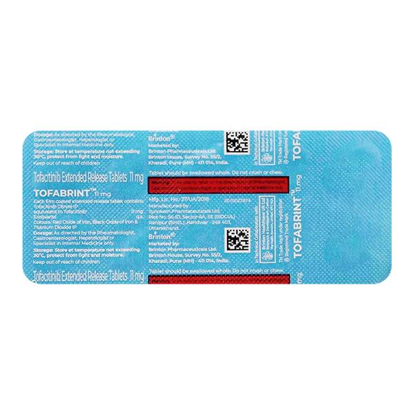 Buy TOFABRINT 11 Tablet 10's Online | Netmeds