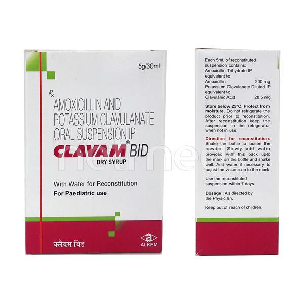 Clavam Bid Dry Syrup 30ml - Price, Uses, Side Effects | Netmeds