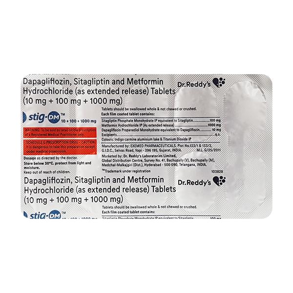 STIG DM 1000 Tablet 10's Price, Uses, Side effects, Substitutes | Netmeds