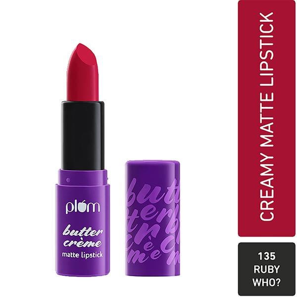 Buy Plum Butter Creme Matte Lipstick Creamy Matte Finish Highly Pigmented 135 Ruby Who 4.2 gm ...