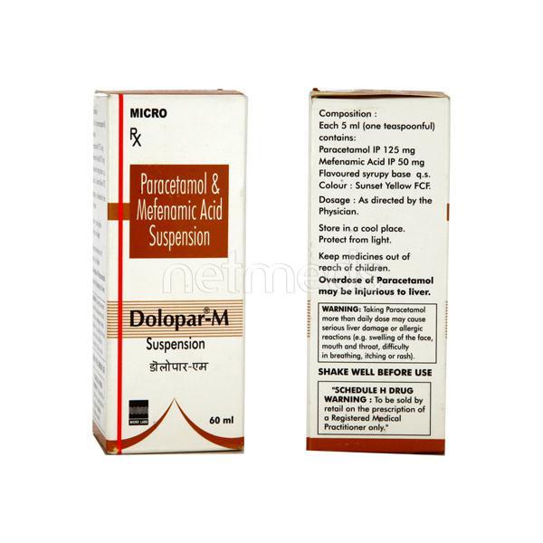 Dolopar M Suspension 60ml : Price, Uses, Side Effects | Netmeds