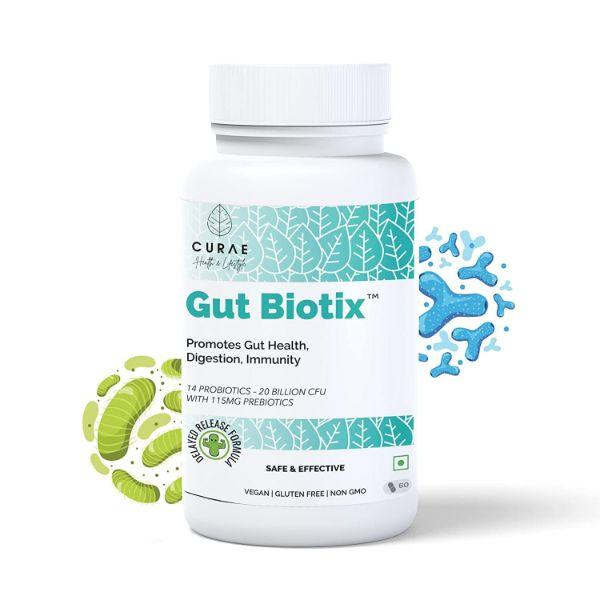Buy Curae Health Gut Biotix Probiotics and Prebiotics Capsules 60's ...