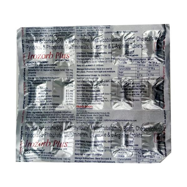 Buy IROZORB PLUS Tablet 15's Online at Upto 25% OFF | Netmeds