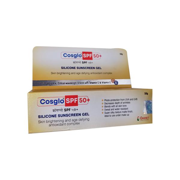 COSGLO SPF 50+ PA+++ Sunscreen Gel 50gm Price, Uses, Side effects ...