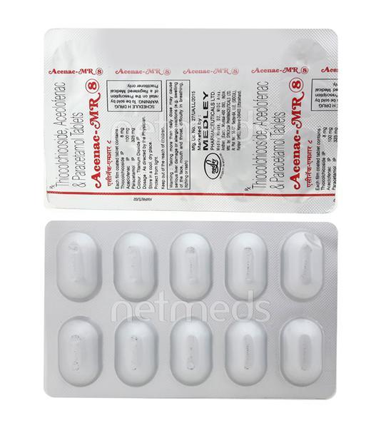 Buy Acenac MR 8mg Tablet 10'S Online at Upto 25% OFF | Netmeds