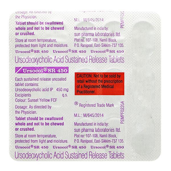 Buy Ursocol Sr 450Mg Tablet 15's Online at Upto 20% OFF | Netmeds