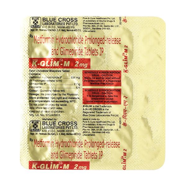 K Glim M 2mg Tablet 15'S - Price, Uses, Side Effects | Netmeds